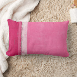 'Raspberry' Pink Abstract Art Lumbar Pillow | Zazzle
