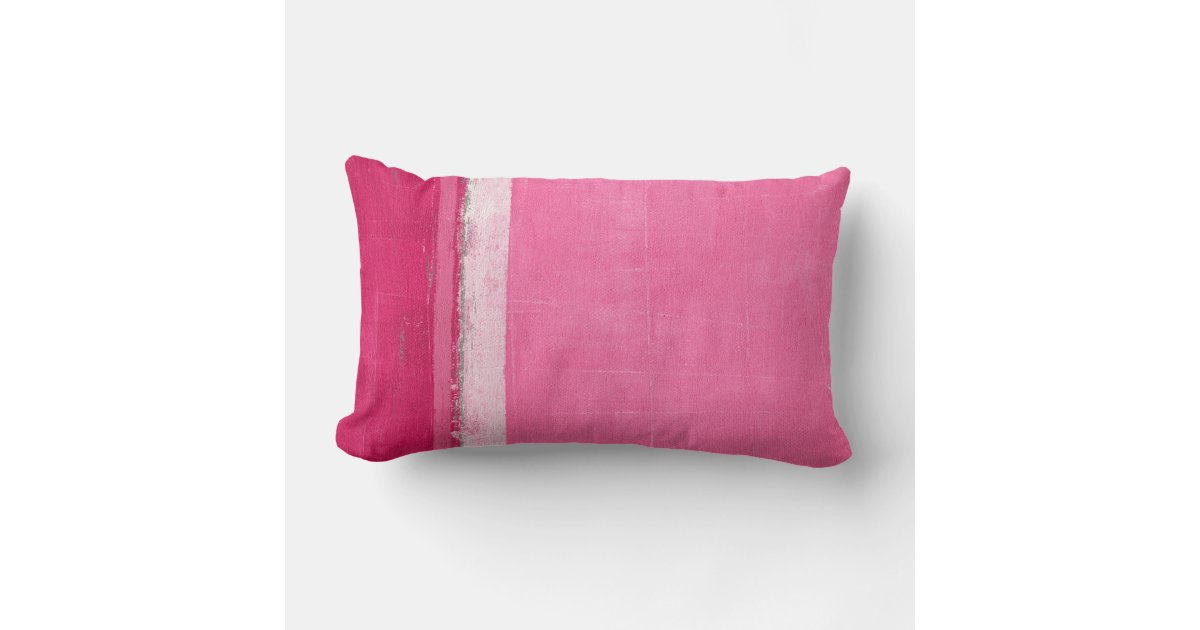 'Raspberry' Pink Abstract Art Lumbar Pillow | Zazzle