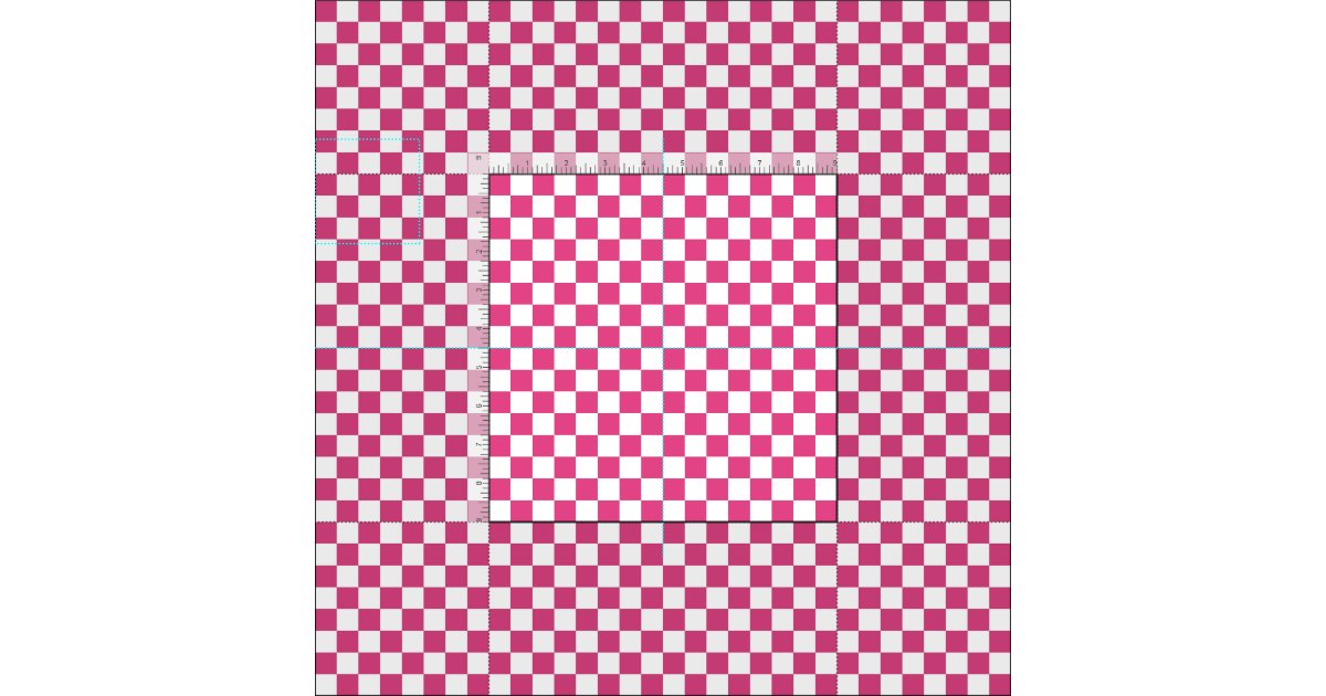 Raspberry Pink and White Checkered Pattern Fabric | Zazzle