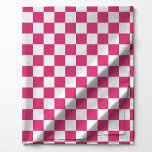 Retro Pink Gingham Checkered Pattern Background Fabric | Zazzle