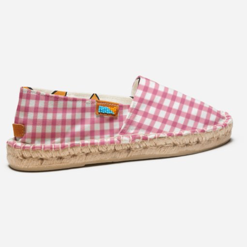 Raspberry Pink Gingham Plaid Checker Pattern Espadrilles | Zazzle