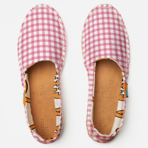 Raspberry Pink Gingham Plaid Checker Pattern Espadrilles | Zazzle
