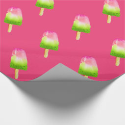 Raspberry popsicle pop art cute food wrapping paper | Zazzle
