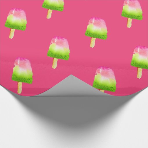 Raspberry popsicle pop art cute food wrapping paper | Zazzle