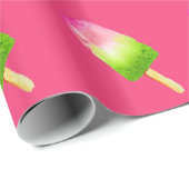 Raspberry popsicle pop art cute food wrapping paper | Zazzle