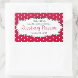 Raspberry preserve or jam jar food label sticker | Zazzle