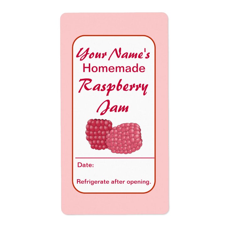 Raspberry Preserves Custom Jam Jar Labels | Zazzle