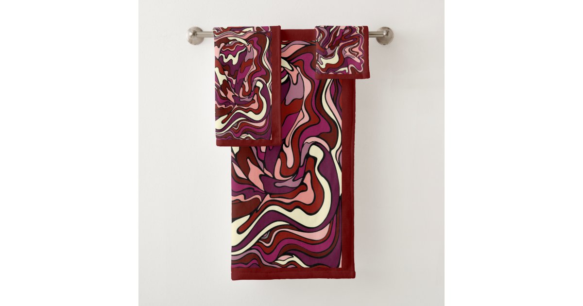 Raspberry Ripple Bath Towel Set | Zazzle