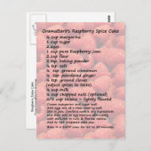 Raspberry Spice Cake Recipe Postcard | Zazzle
