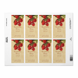 Raspberry wine bottle label | Zazzle