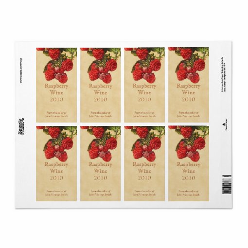 Raspberry wine bottle label | Zazzle