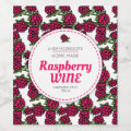 Raspberry wine drawing of raspberries wine label | Zazzle