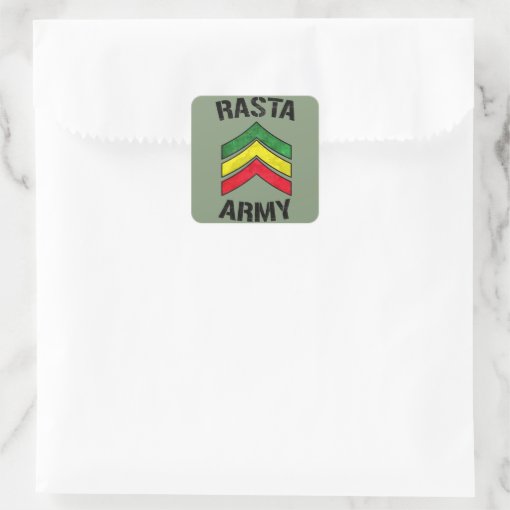 Rasta army square sticker | Zazzle