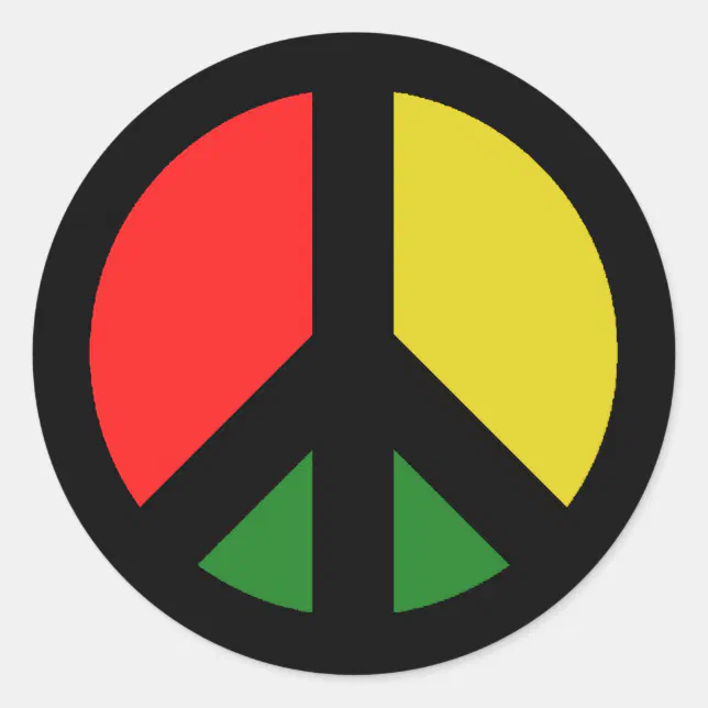 Rasta Ban The Bomb CND Peace Symbol Classic Round Sticker | Zazzle
