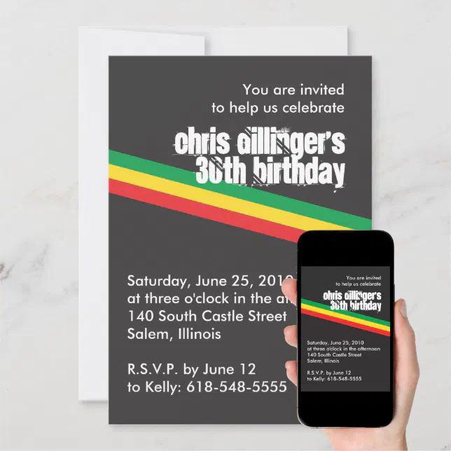 Rasta Birthday Invitation | Zazzle