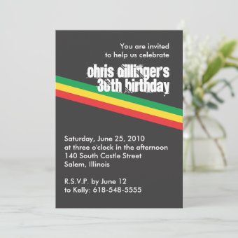 Rasta Birthday Invitation | Zazzle
