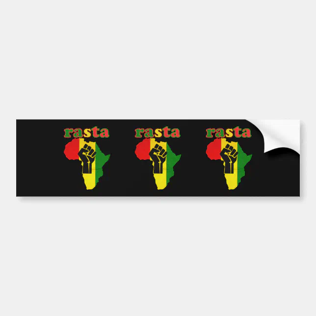Rasta Black Power Fist over Africa Bumper Sticker | Zazzle