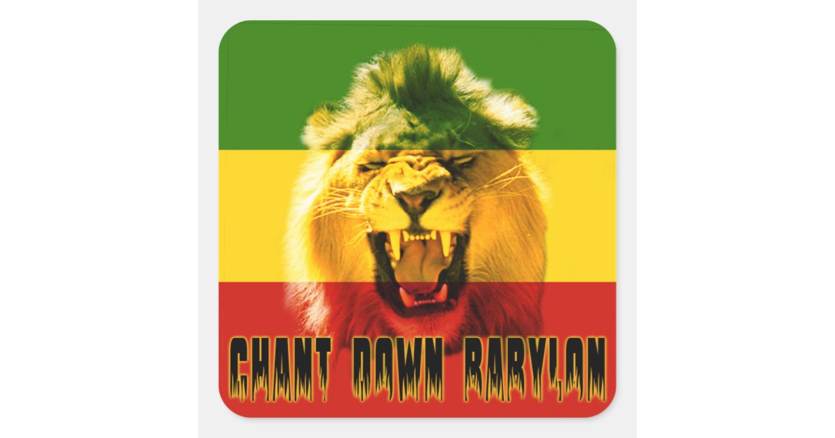 Rasta Chant Down Babylon Lion Sticker | Zazzle