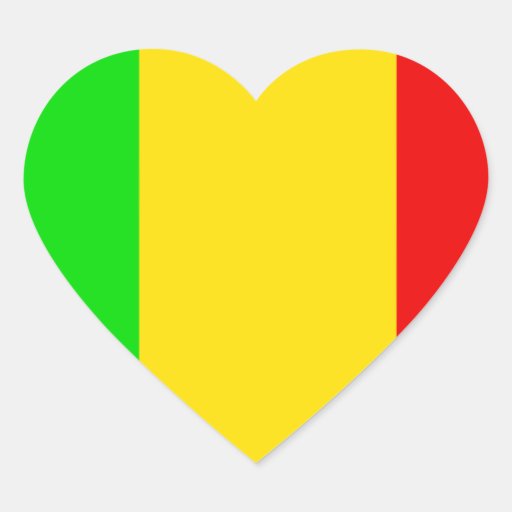 Rasta Colored Heart Heart Stickers | Zazzle