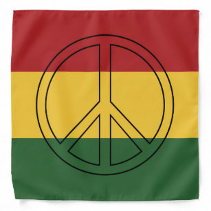 Rasta Colored Peace Sign Tattoos