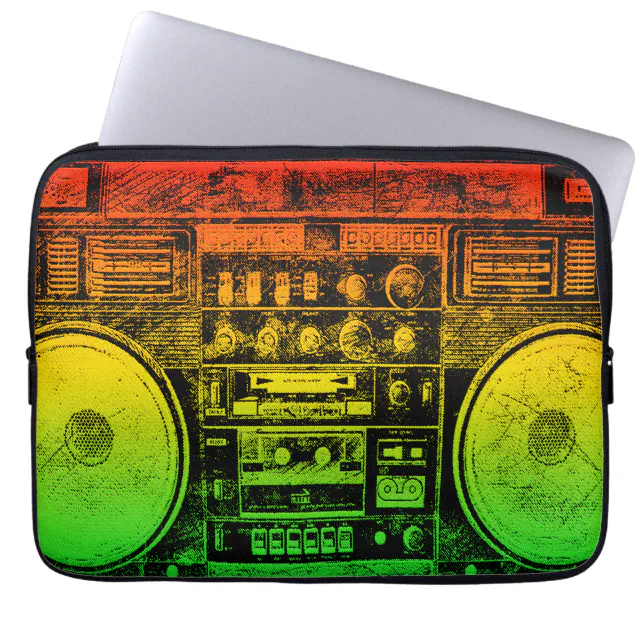 Rasta ghetto blaster laptop sleeve | Zazzle