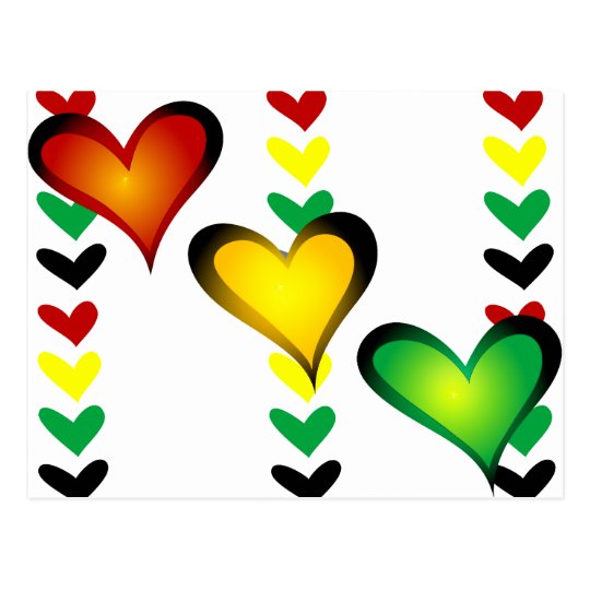 Rasta Hearts Postcard | Zazzle.com