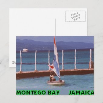 Rasta in a Sailboat, Montego Bay Jamaica Postcard | Zazzle
