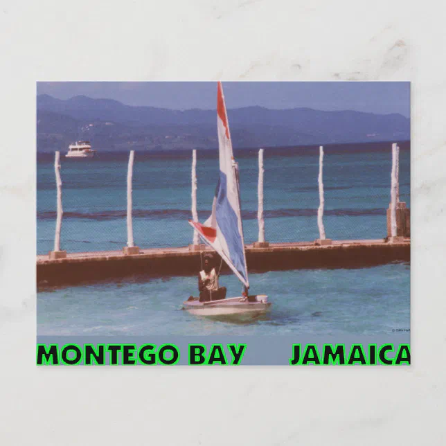 Rasta in a Sailboat, Montego Bay Jamaica Postcard | Zazzle