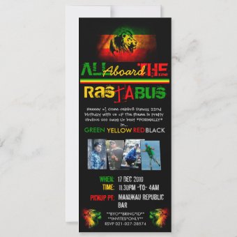 Rasta Invitation | Zazzle