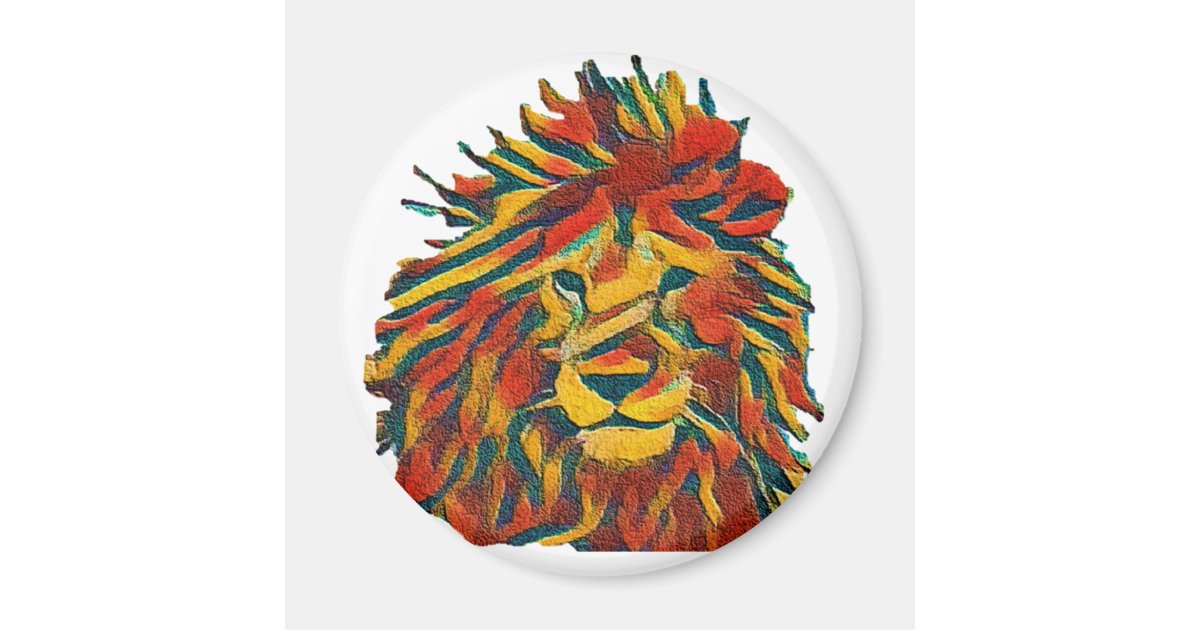 Rasta lion magnet | Zazzle