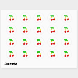Rasta Music Note Classic Round Sticker | Zazzle