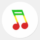Rasta Music Staff Classic Round Sticker | Zazzle.com