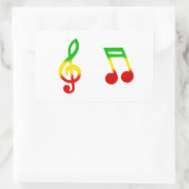 Rasta Note and Treble Clef Rectangular Sticker | Zazzle