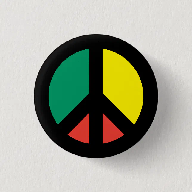 Rasta Peace Symbol Button | Zazzle