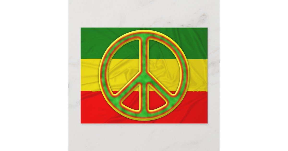 Rasta Peace Symbol Postcard | Zazzle