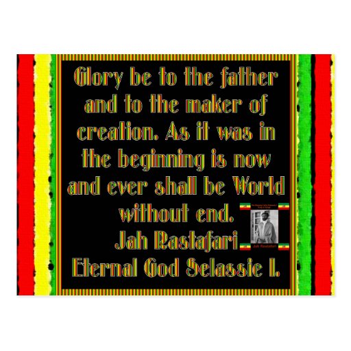 Rasta Prayer Recited before the Smoking Ceremony Postcard | Zazzle