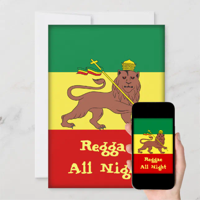 Rasta Reggae Lion of Judah Invitation | Zazzle
