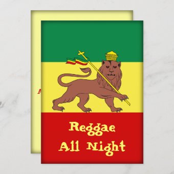 Rasta Reggae Lion of Judah Invitation | Zazzle