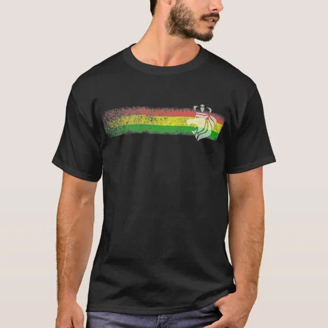 Rasta Reggae Stripes with Crowned Lion T-Shirt | Zazzle