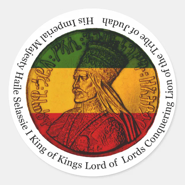 Rasta Sticker Conquering Lion of Judah His Majesty | Zazzle