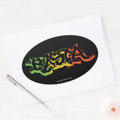 Rasta Sticker Oval Black Colored | Zazzle