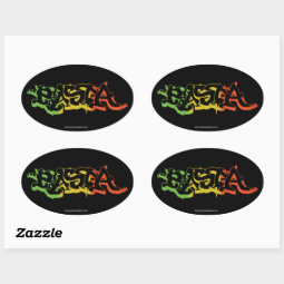Rasta Sticker Oval Black Colored | Zazzle