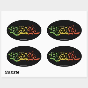 Rasta Sticker Oval Black Colored | Zazzle