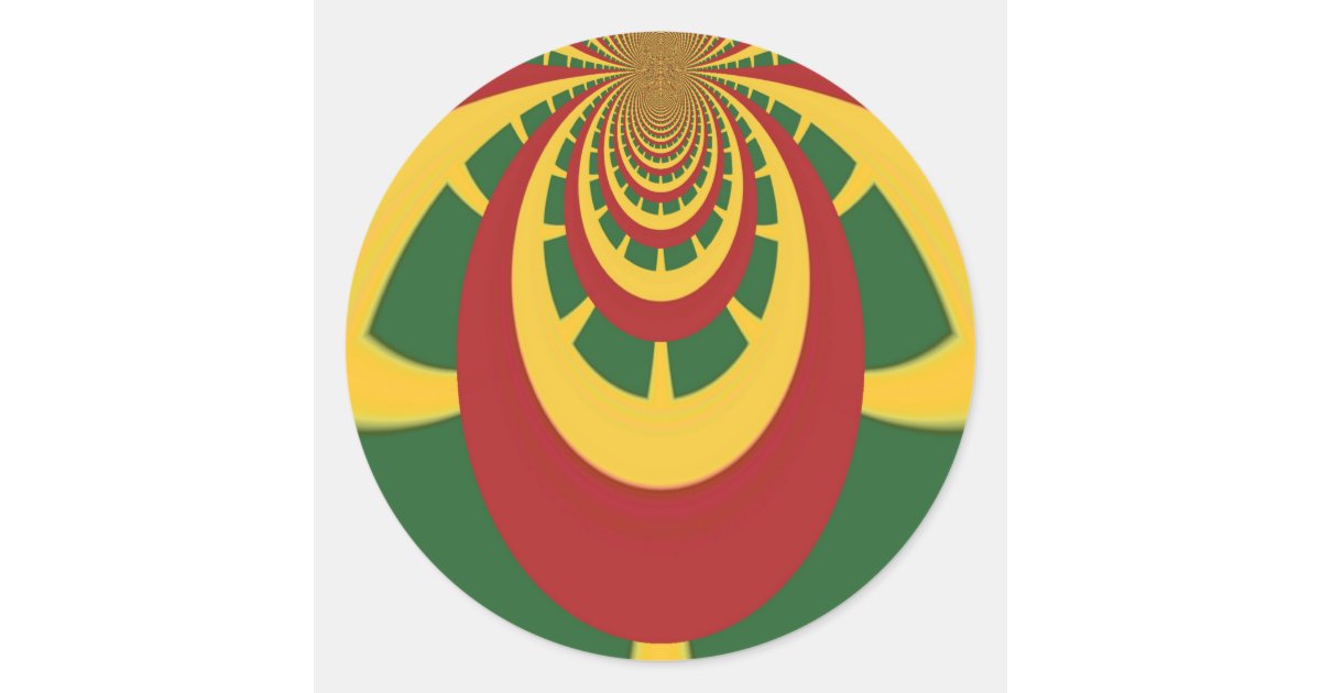 Rasta - Tapestry of Colors: Red, Gold, and Green Classic Round Sticker ...