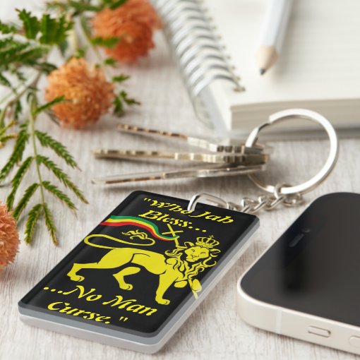 Rastafa Keychain: Lion of Judah, in Gold and Black Keychain | Zazzle