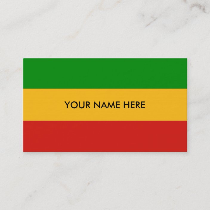 RASTAFARI FLAG COLORS + your text Business Card | Zazzle.com