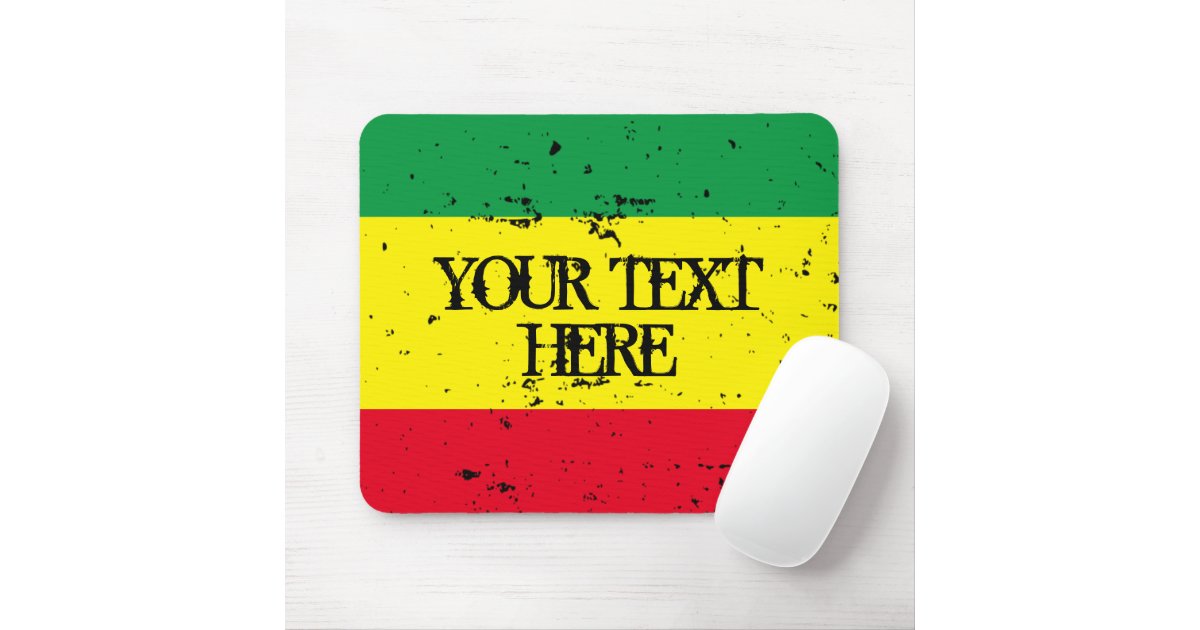 Rastafarian flag reggae music green yellow red mouse pad | Zazzle