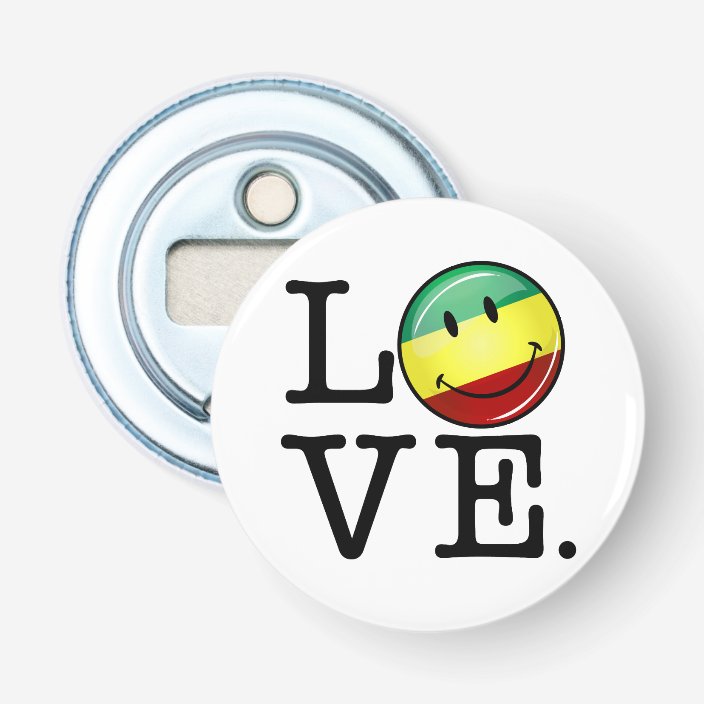 Rastafarian Love Happy Rasta Flag Bottle Opener | Zazzle.com