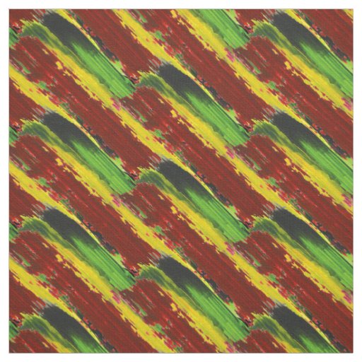 Rastafarian Paint Stripes Fabric | Zazzle