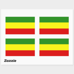 Rastafarian Pride Flag Rectangular Sticker | Zazzle